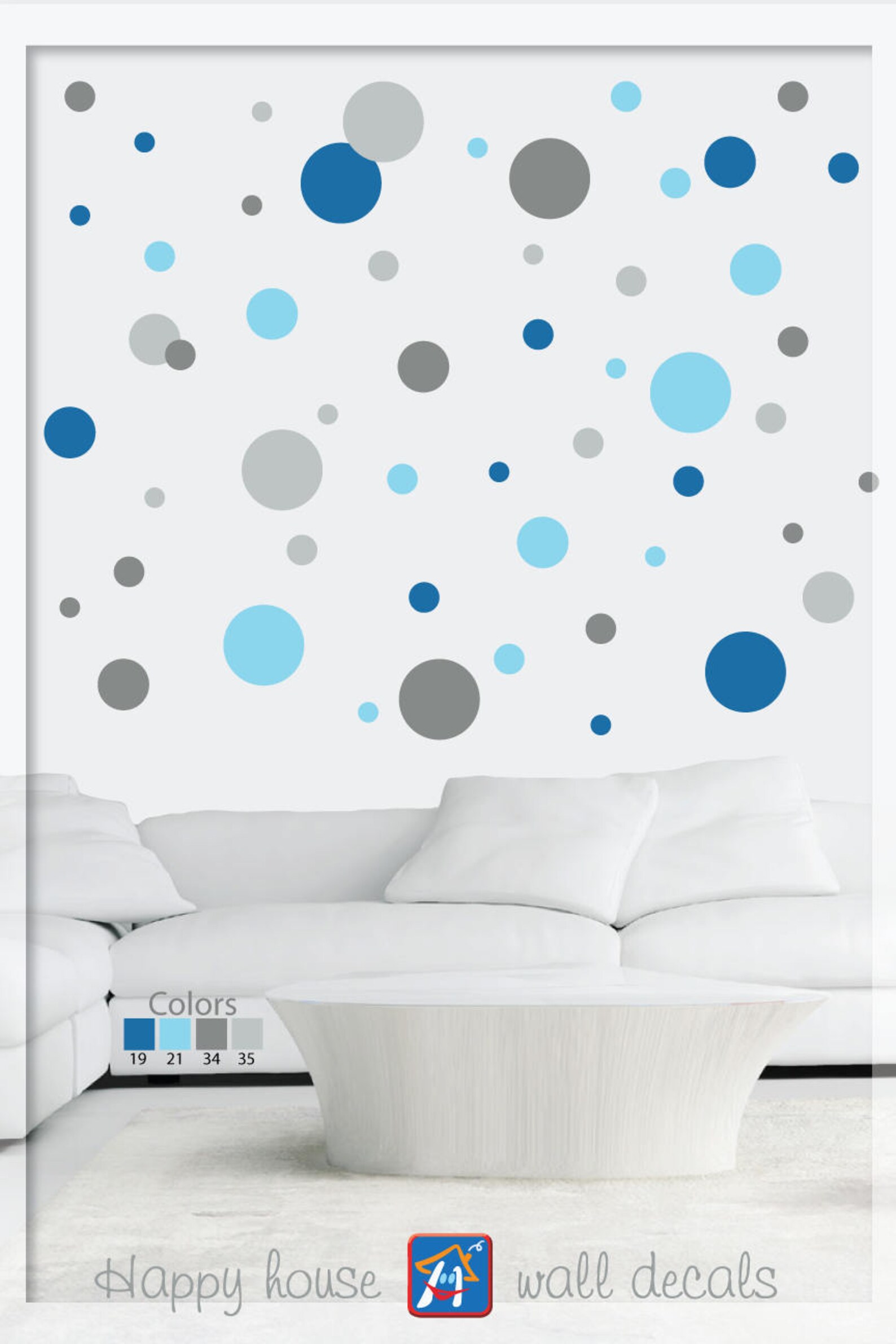 Polka Dot Wall Decals Polka Dot Stickers Polka Dots Wall - Etsy