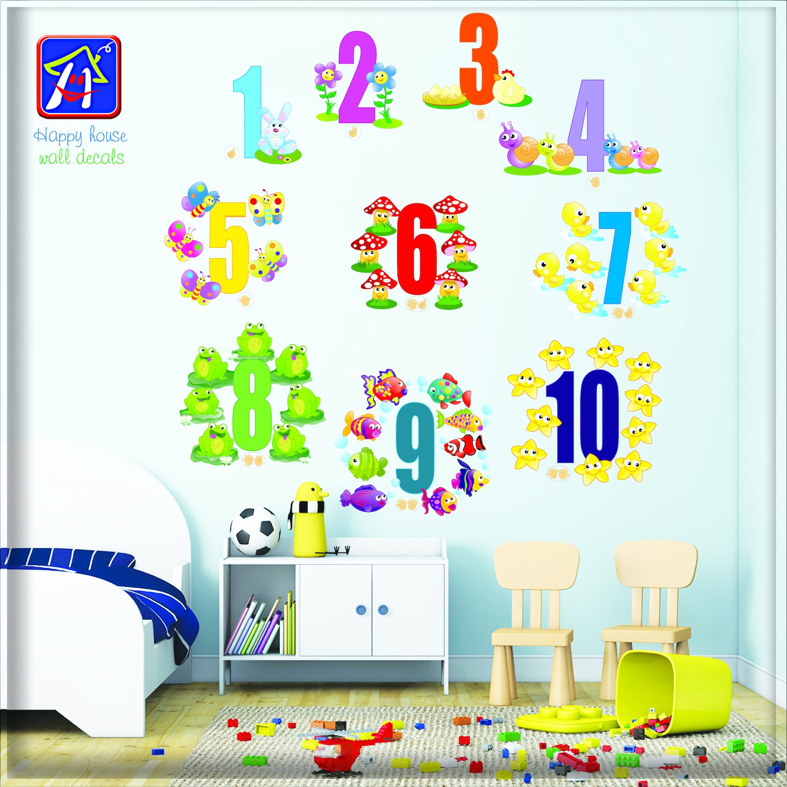 Numbers Wall Stickers Kids Playroom Numbers Decor Kids - Etsy