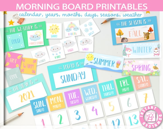 Morning Activity Board Printable Kids Day Schedule Daily | Etsy