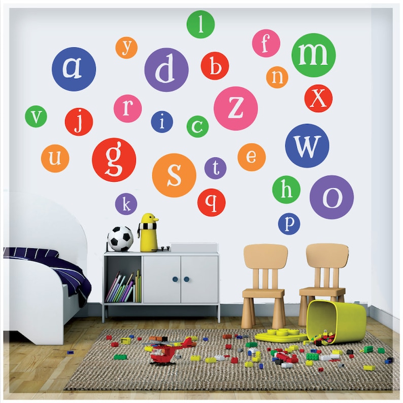Alphabet Decals ABC Polka Dot Alphabet Stickers Colorful - Etsy
