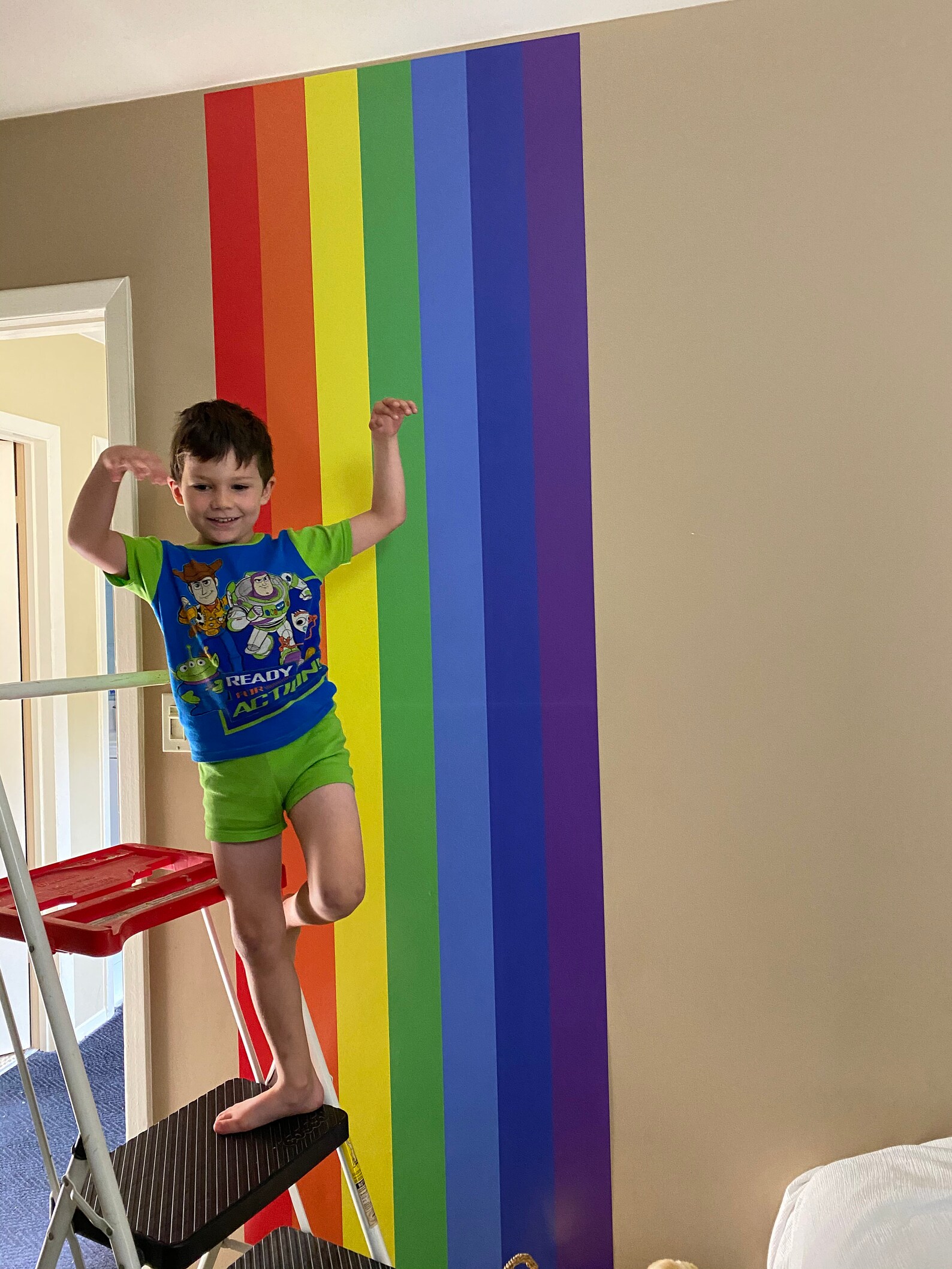 Rainbow Stripes Wall Decor Pastel Rainbow Lines Wall Decal | Etsy