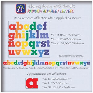 Alphabet Wall Decal, ABC Stickers, Rainbow Alphabet Decal, Nursery Wall ...