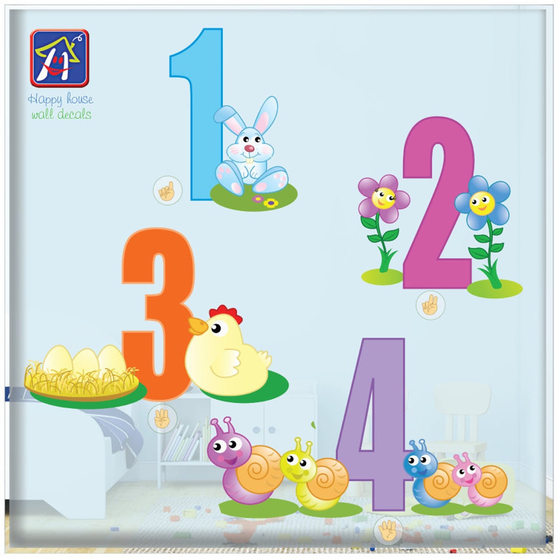 Numbers Wall Stickers Kids Playroom Numbers Decor Kids - Etsy