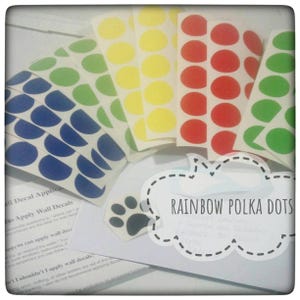 Polka Dot Wall Decal Polka Dot Decor Polka Dot Stickers Rainbow Polka ...