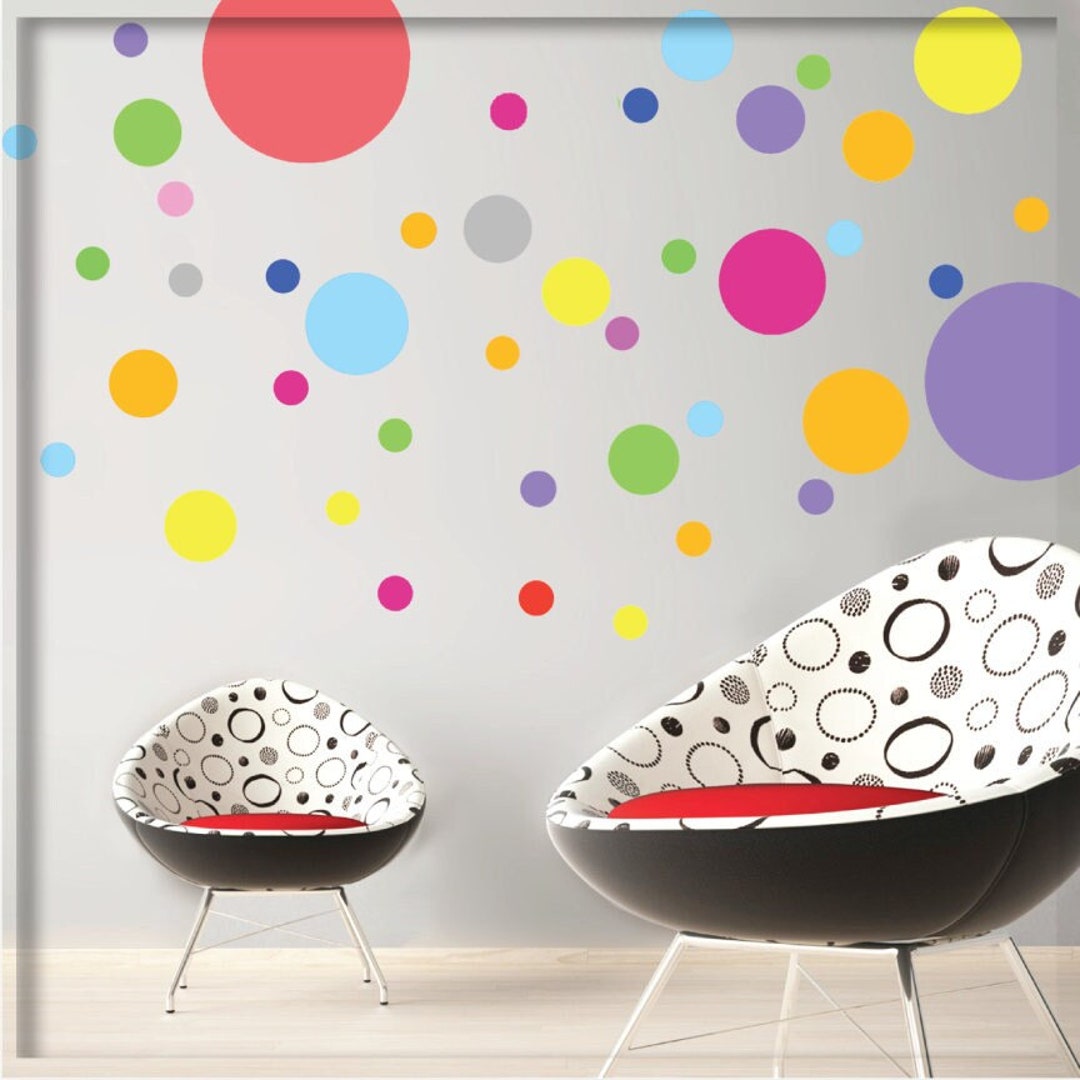 Mixed Polka Dot Wall Decals, Nursery Wall Decor, Polka Dot Wall ...
