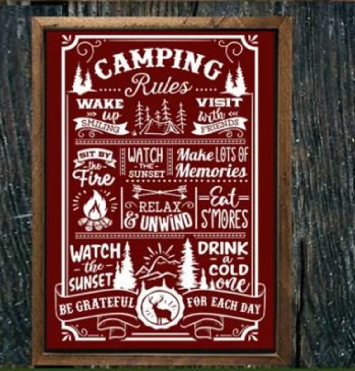 Camping Rules Print Camp Rules Sign RV Decor Motorhome - Etsy