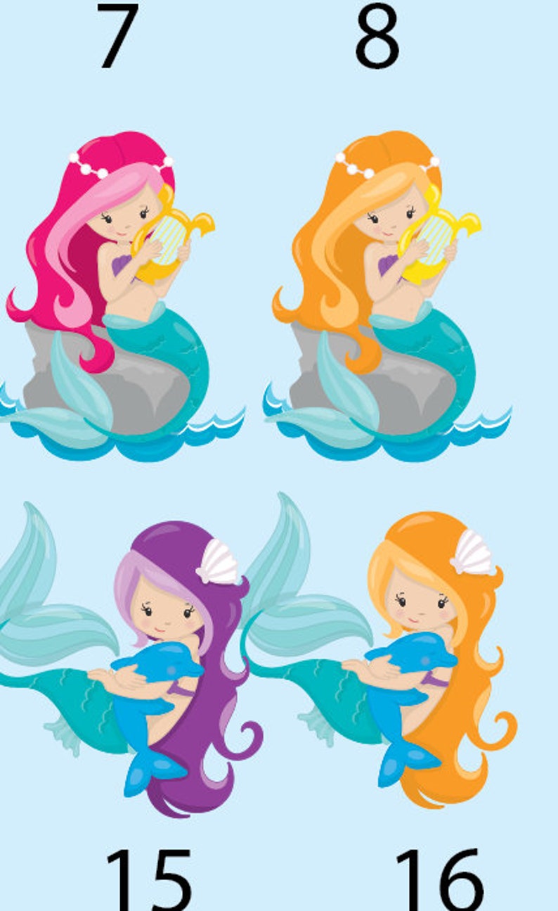 Mermaid Wall Decal Personalized Mermaid Wall Decor Nursery | Etsy
