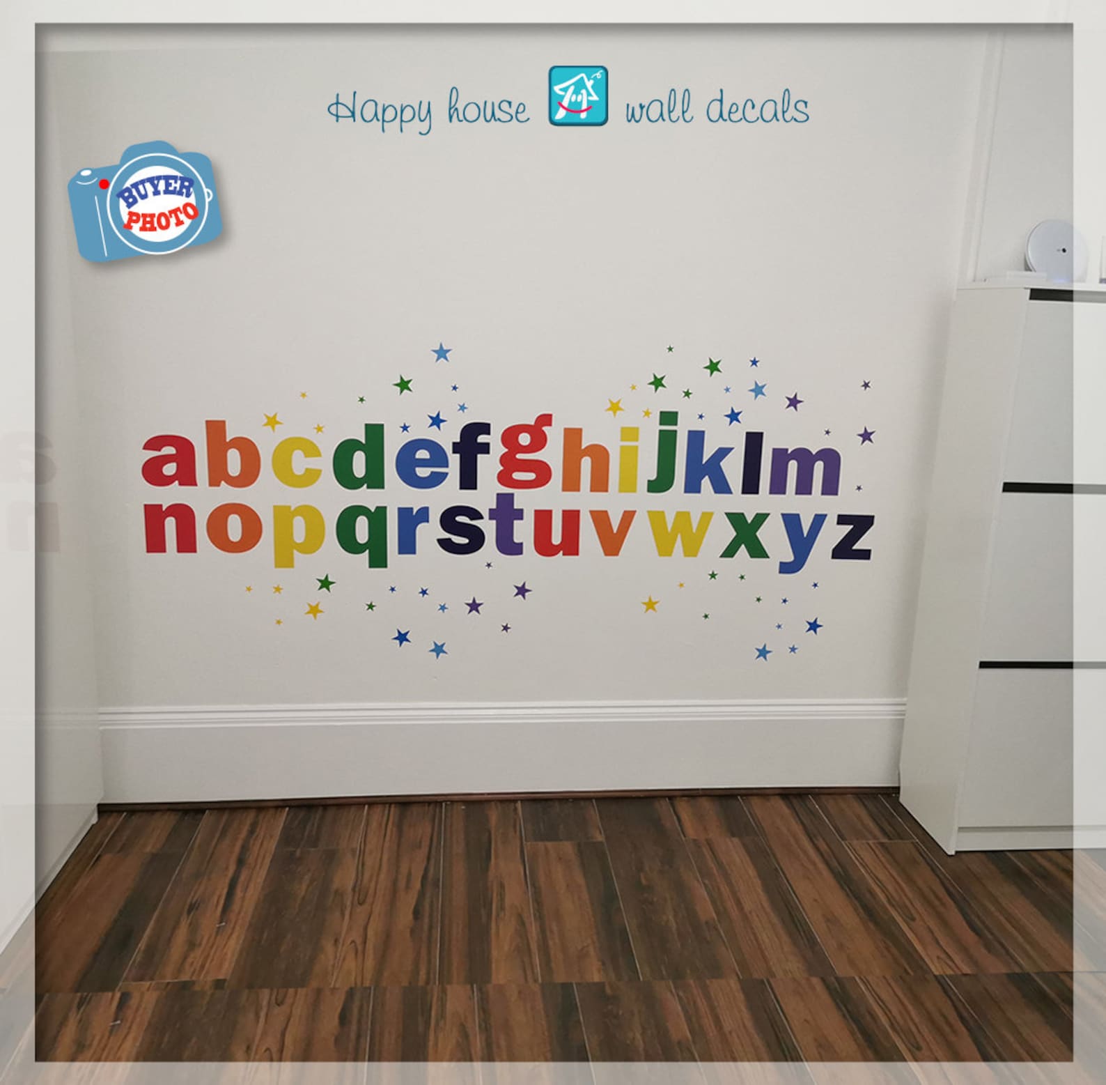 Alphabet Wall Decals Rainbow Decals ABC Alphabet Stickers | Etsy