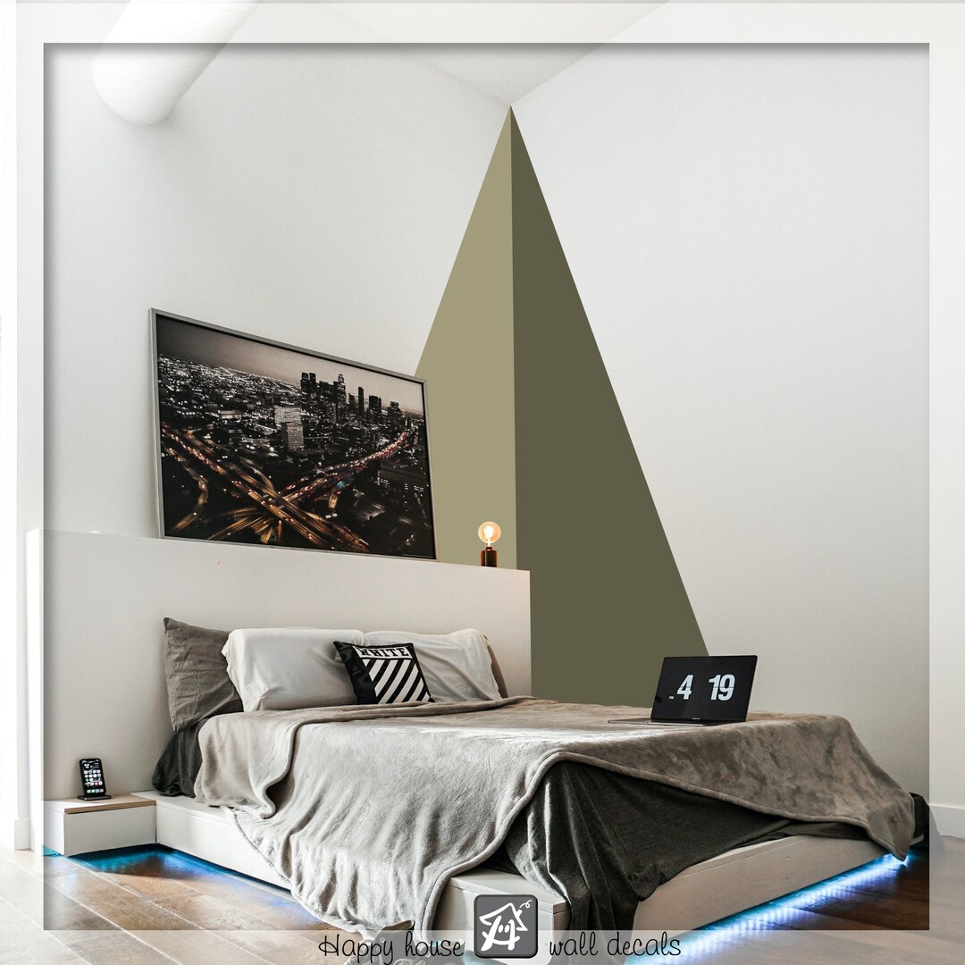 Triangles Wall Decals, Abstract Geometric Decor, Large Triangles Wall ...