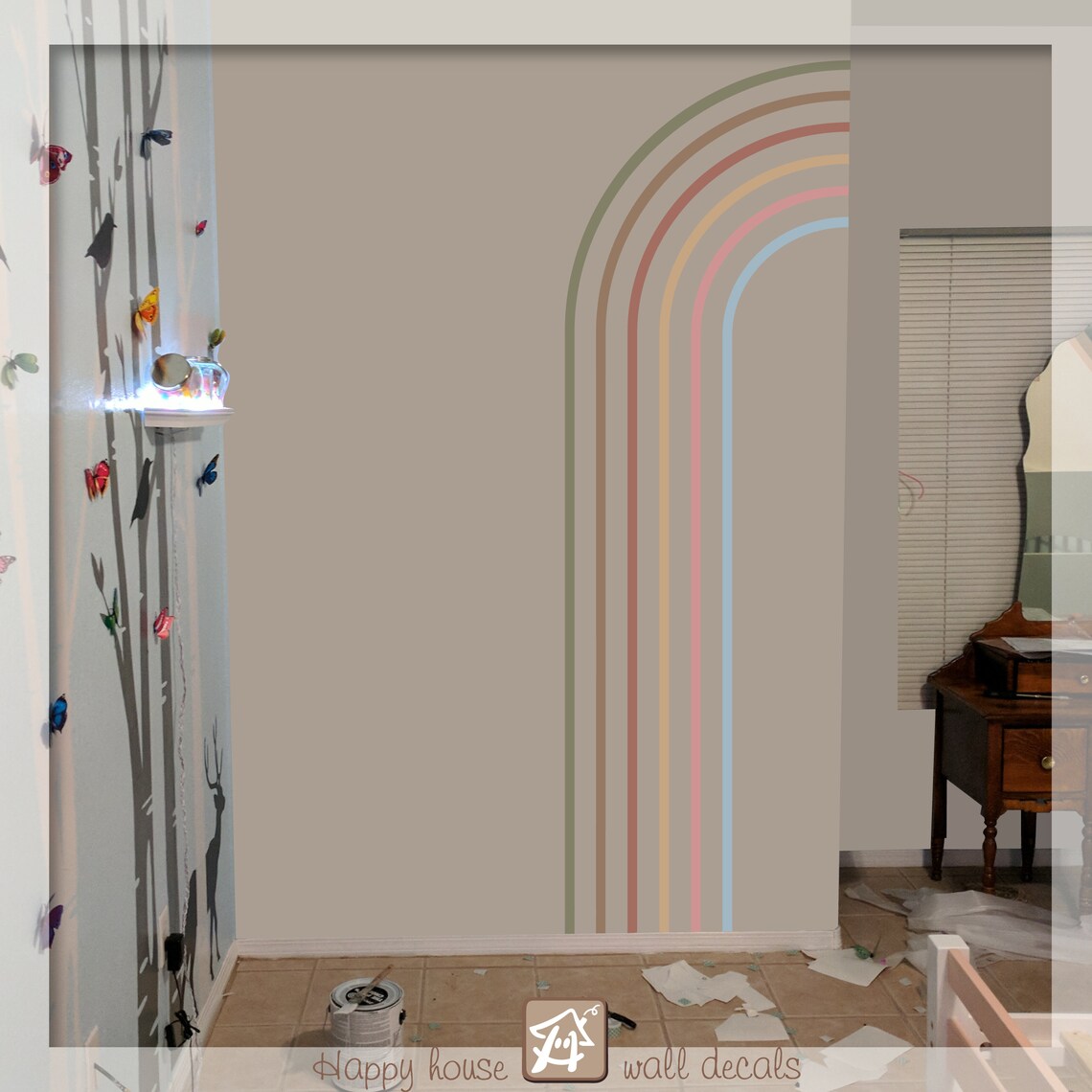 Half Arch Wall Decor Abstract Wall Art Decal Boho Home | Etsy