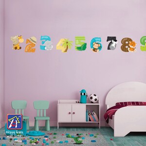 Numbers Wall Decal - Safari Animals Decals - Wild Animals Wall Decals ...