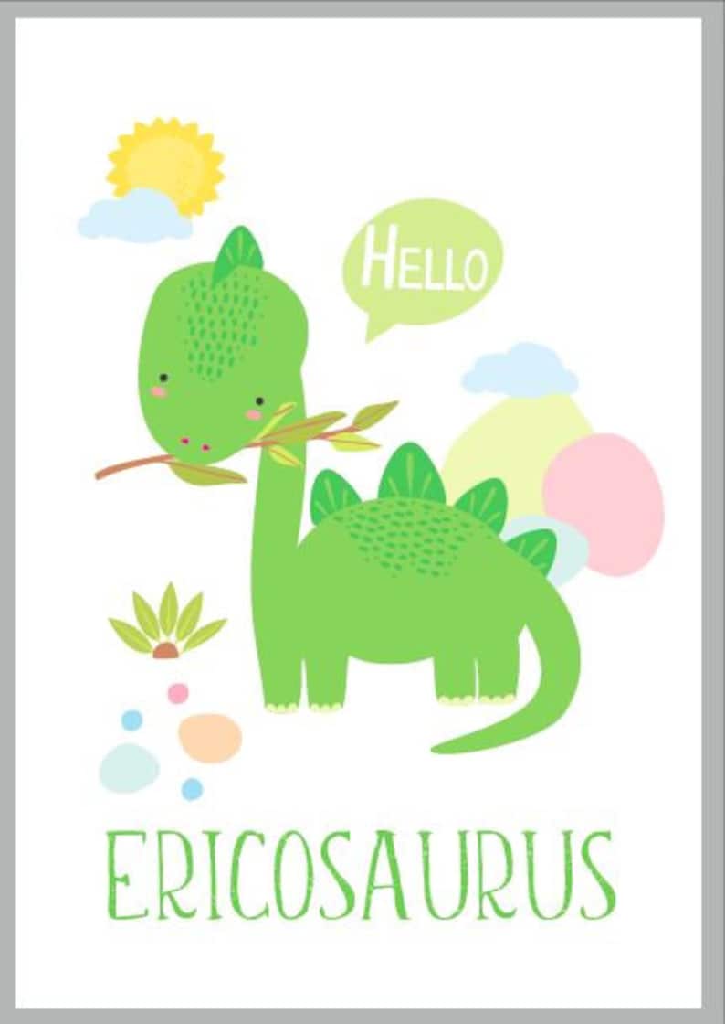 Personalised Dinosaur Poster Personalized Kids Name Print - Etsy