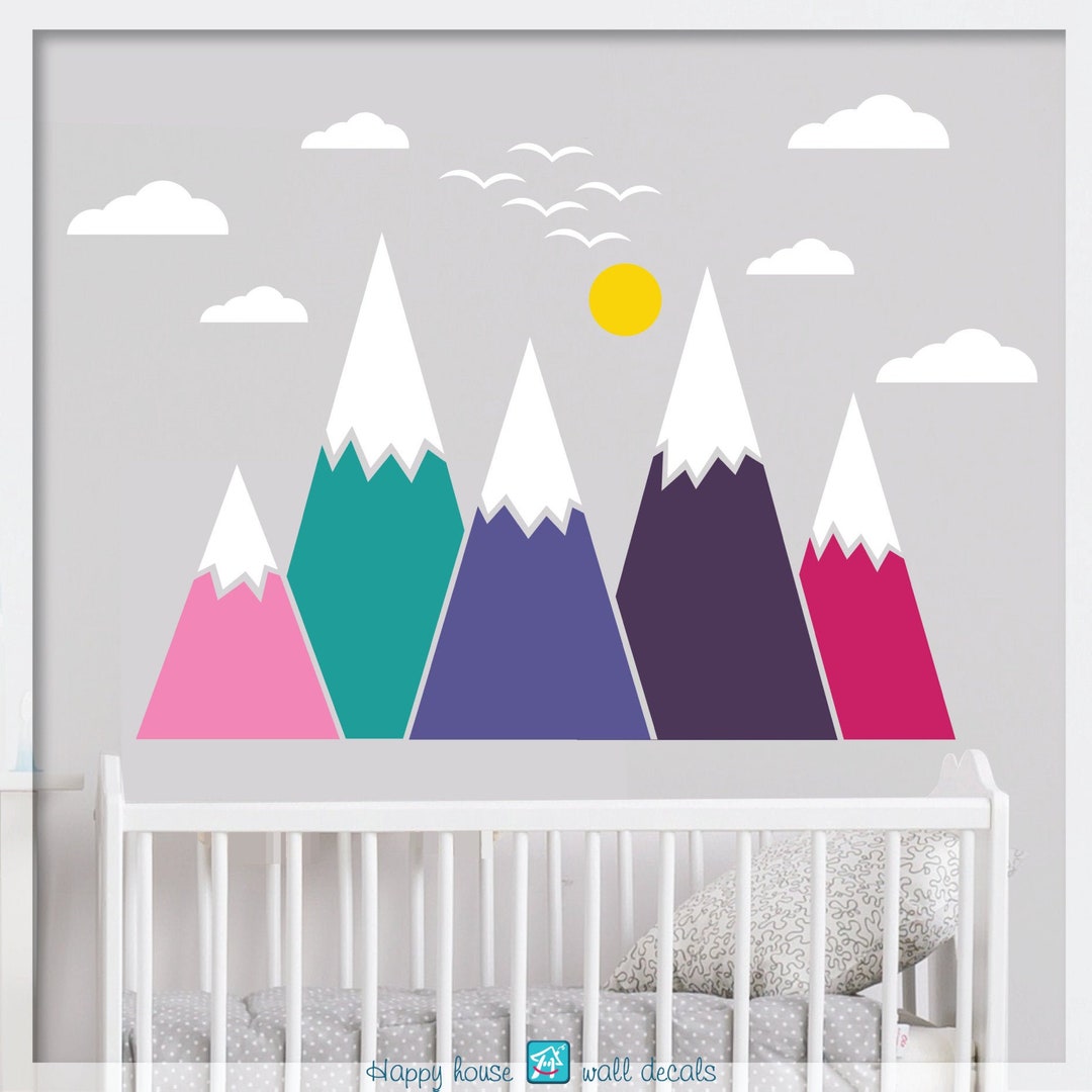Mountain Wall Decal Mountain Wall Art Mountain Wall Decal - Etsy