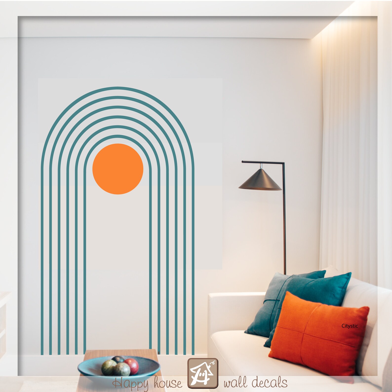 Outline Arch Wall Decal Arch Wall Decor With Circle Boho - Etsy