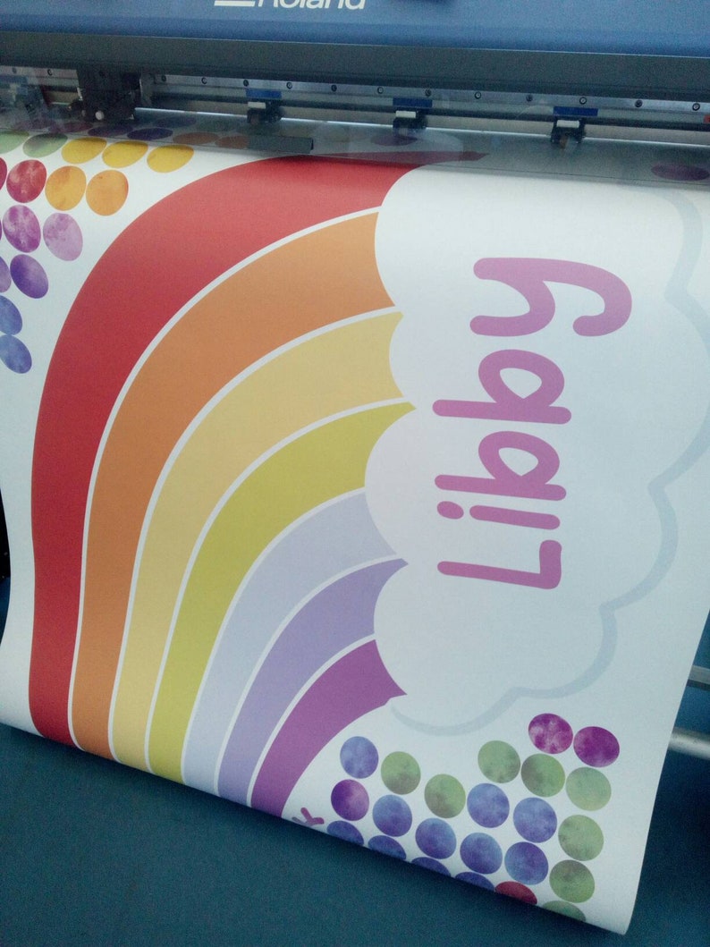 Pastel Rainbow Decal With Personalized Name Rainbow Wall - Etsy