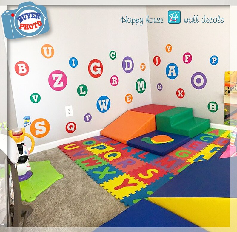 Alphabet Decals ABC Polka Dot Alphabet Stickers Colorful - Etsy