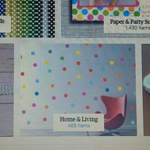 Polka Dot Wall Decal Polka Dot Wall Stickers Polka Dot Decor Rainbow ...