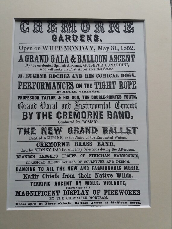 Victorian Bookplate Depicting CREMORNE GARDENS 1852 | Etsy