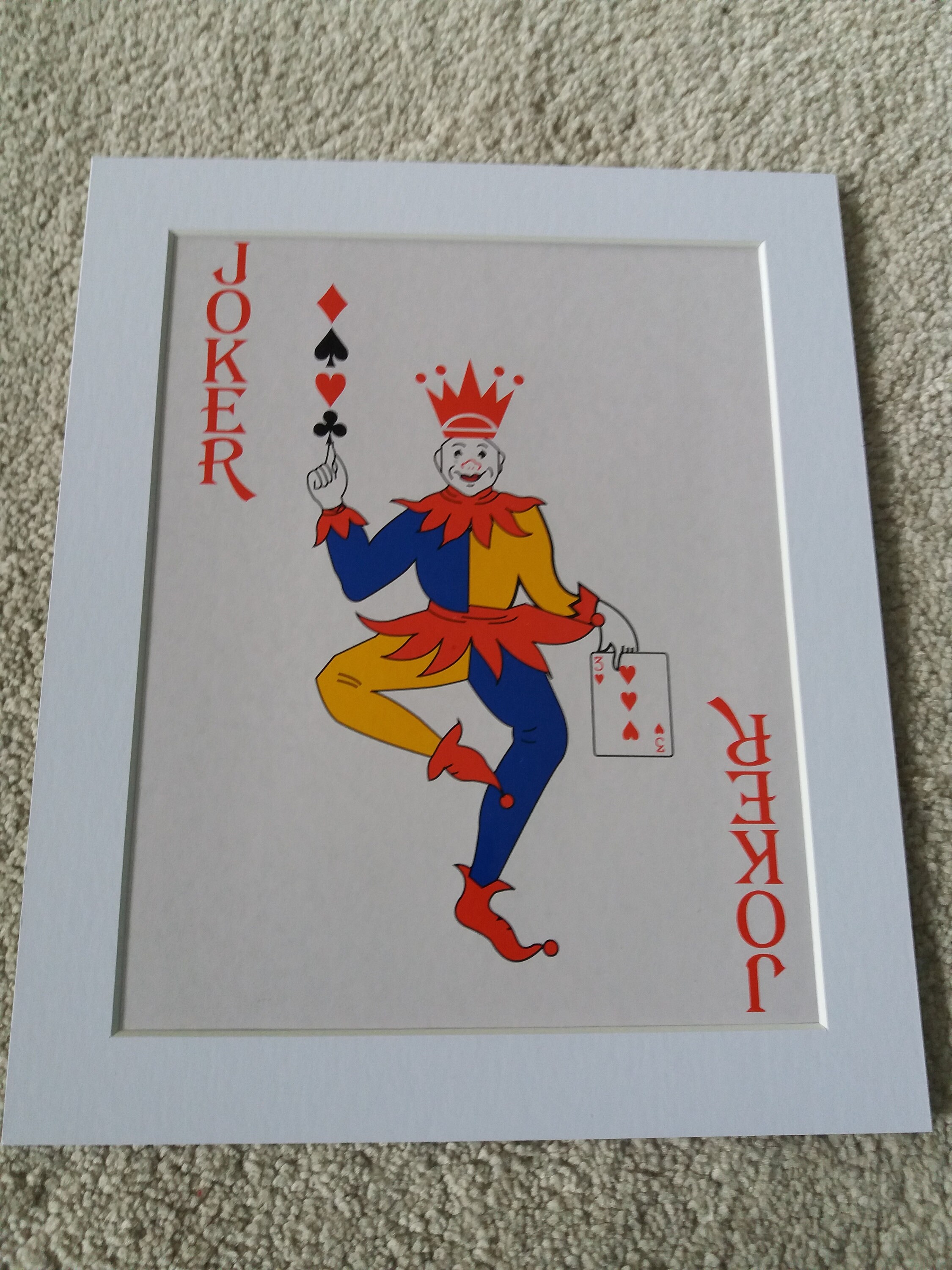 Giant Queen of Diamonds Mounted Card, Ready for Framing - Etsy