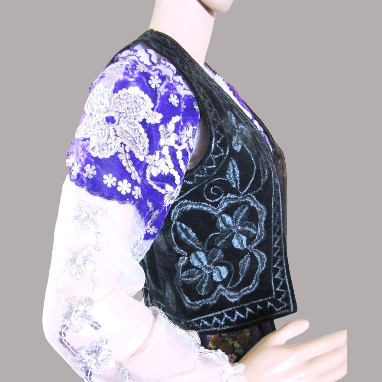 Vintage Embroidered Romanian Vest: Handmade Transylvanian Folk Clothing ...