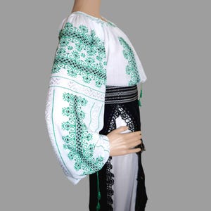 Handmade Romanian Traditional Clothing : Romanian Blouse With Green ...