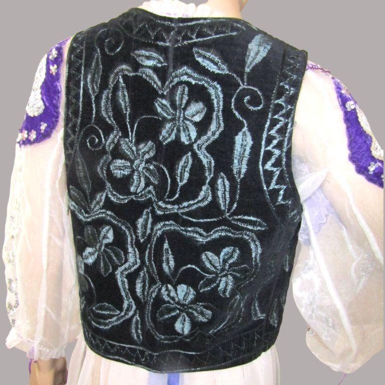 Vintage Embroidered Romanian Vest: Handmade Transylvanian Folk Clothing ...