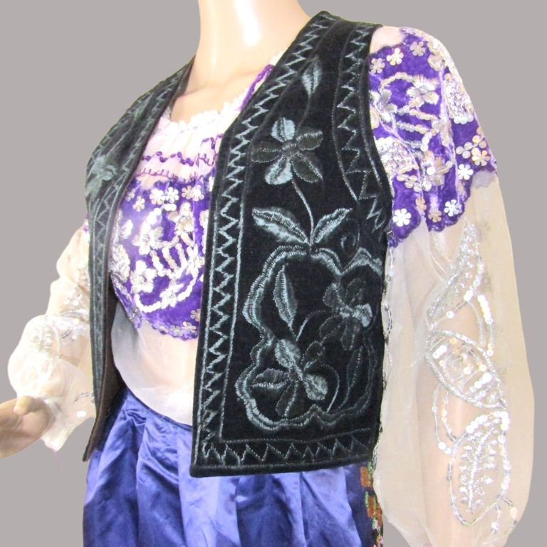 Vintage Embroidered Romanian Vest: Handmade Transylvanian Folk Clothing ...