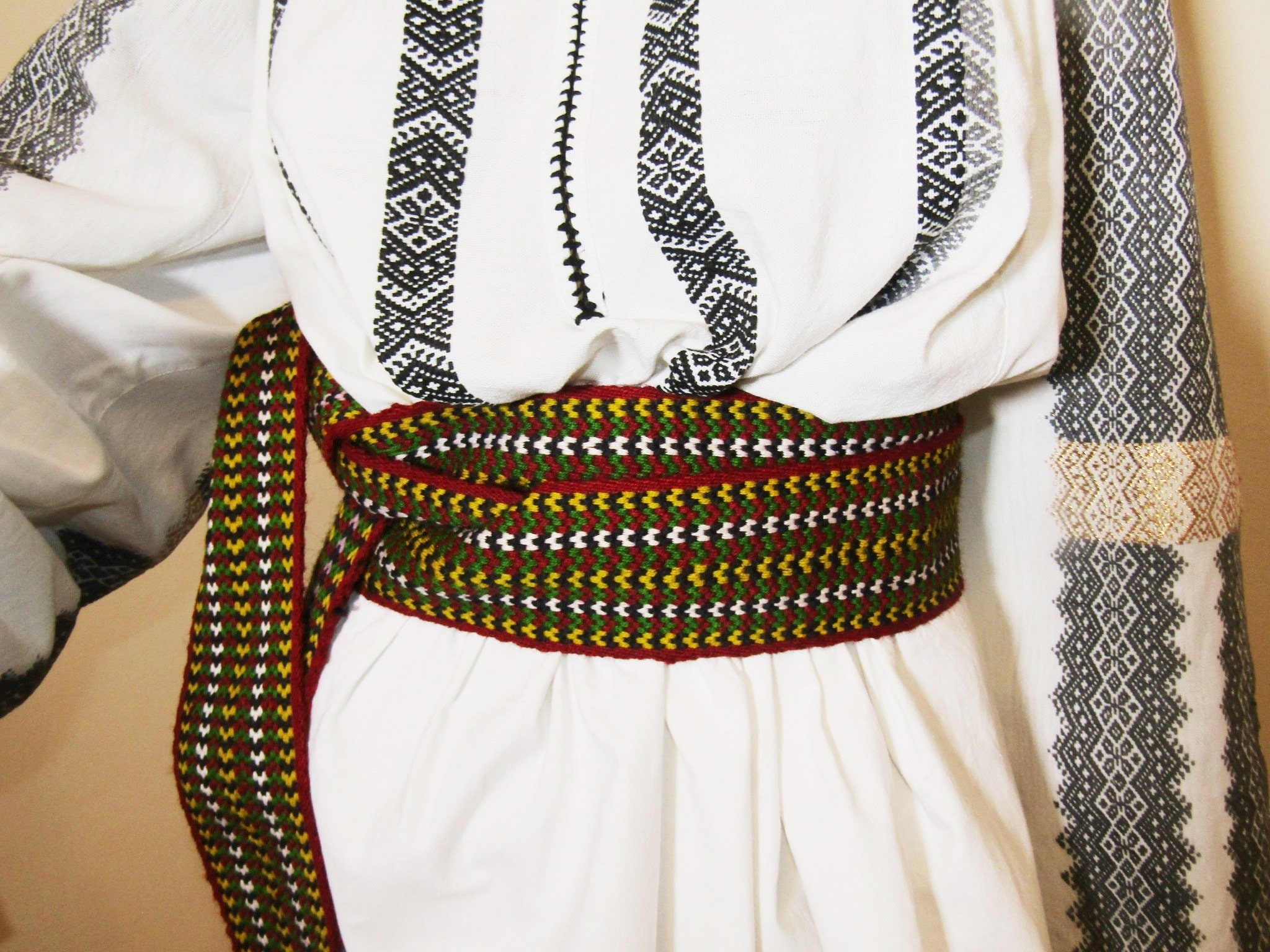 Antique Romanian belt hand woven traditional Romanian | Etsy