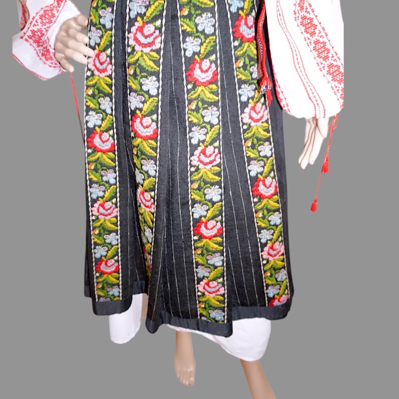 Handmade Romanian Folk Costume From Oltenia : Wool Skirt, Embroidered ...