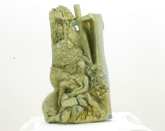 Concrete Bas Relief Dolphin Pair Art Tile - Etsy