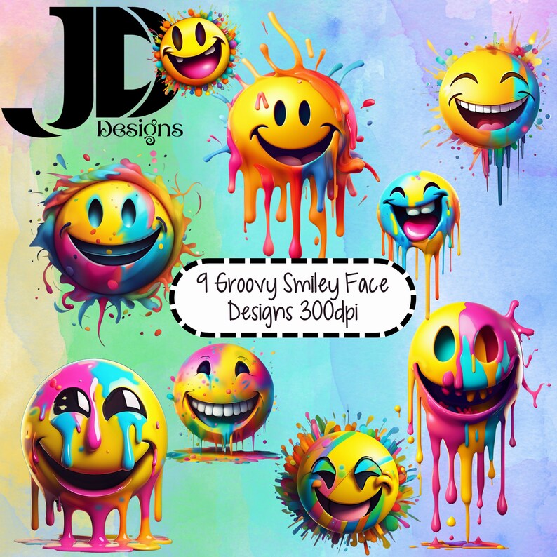 Groovy Smiley Faces - Etsy