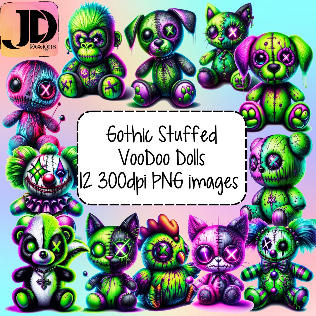 Gothic Stuffed Voodoo Dolls Clipart -PNG - Etsy