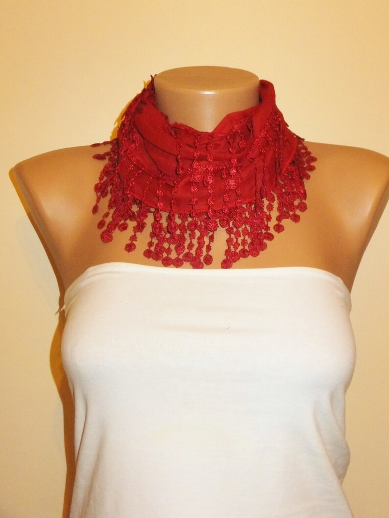 Red Cotton Scarf Red Headband Red Fashion Scarves Gift for - Etsy