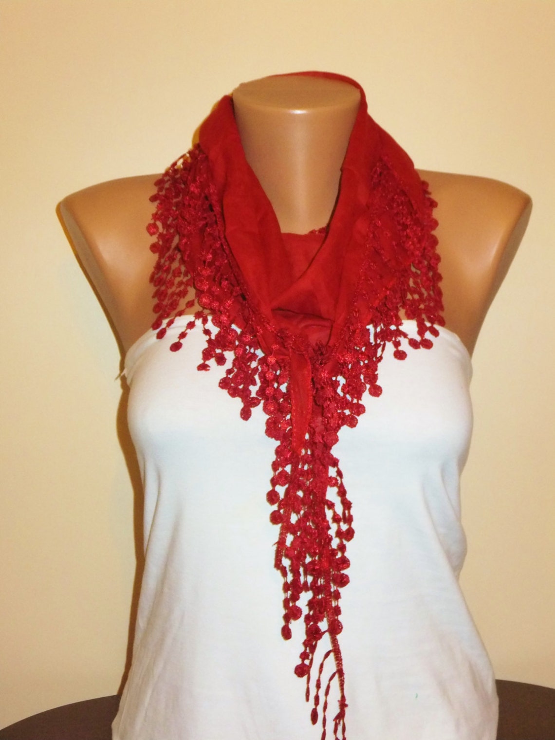 Red Cotton Scarf Red Headband Red Fashion Scarves Gift for - Etsy