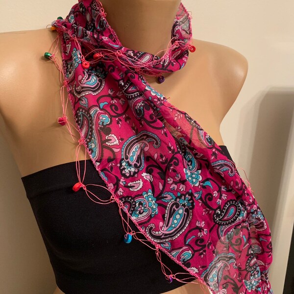 Beaded Scarf - Etsy