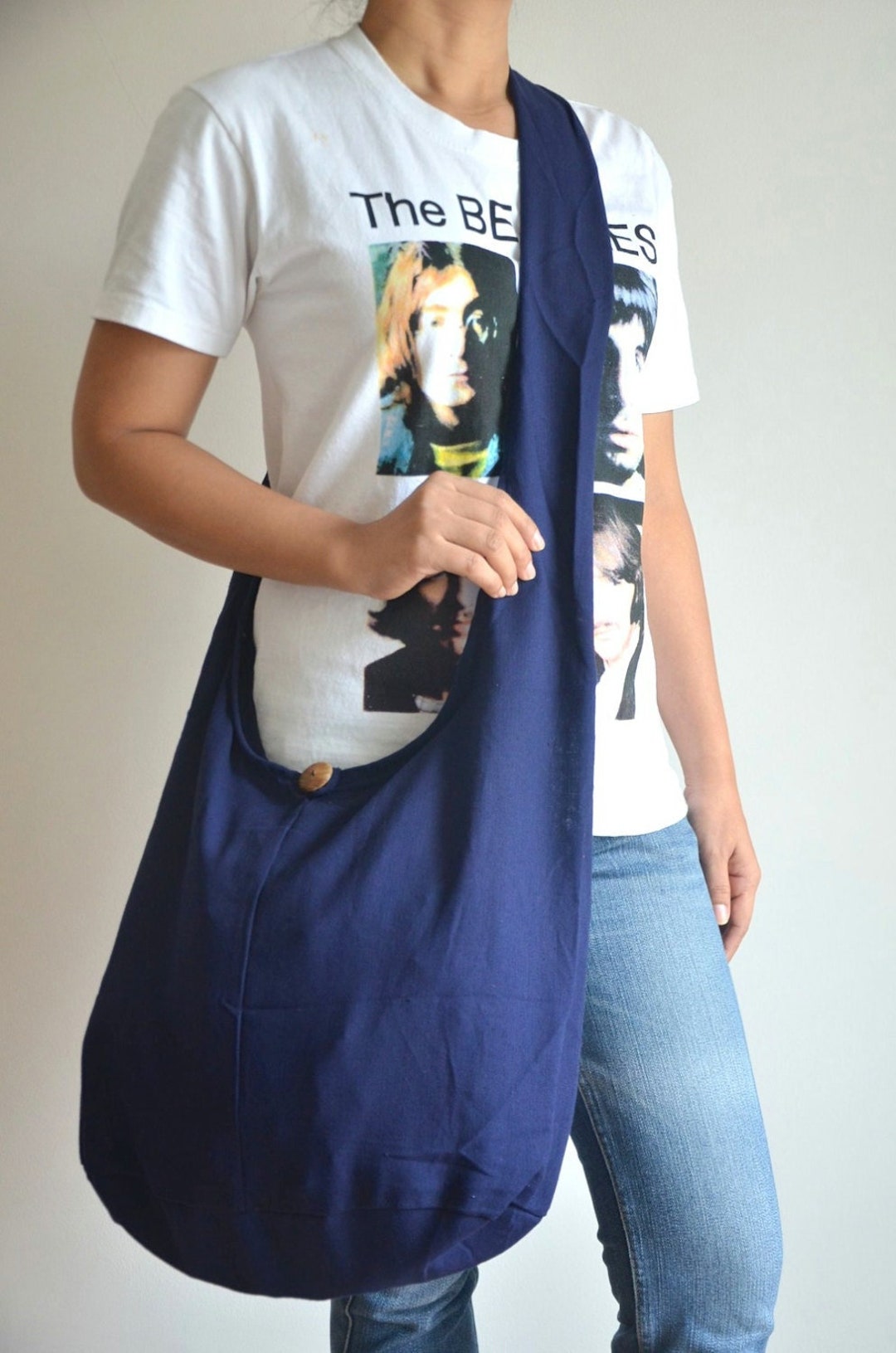 Dark Blue Cotton Bag Sling Bag Messenger Bag Crossbody Bag Shoulder Bag ...
