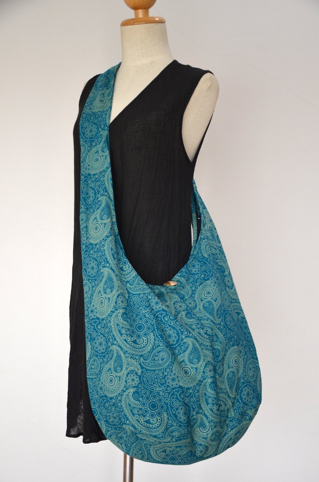 Turquoise Paisley Cotton Bag Handbags Hippie Bag Hobo Bag Boho Bag ...