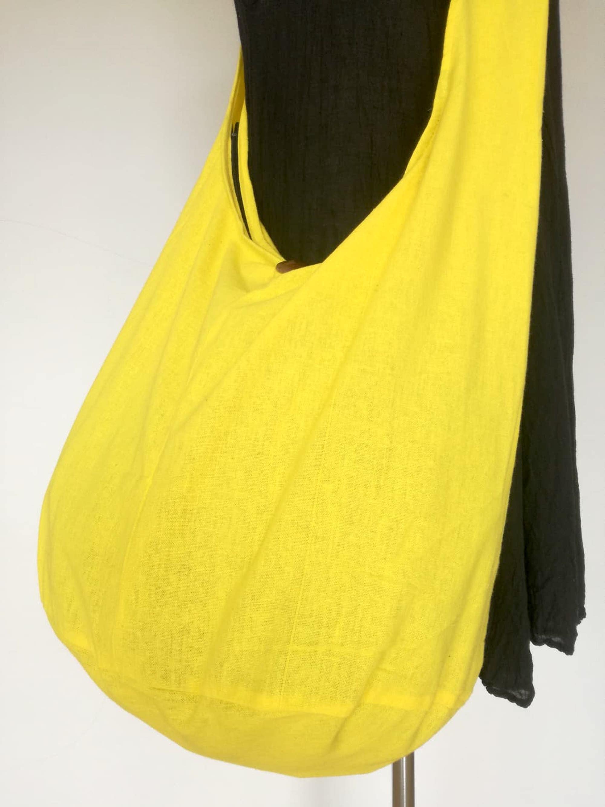 Bright Yellow Cotton Bag Sling Bag Messenger Bag Crossbody Bag | Etsy