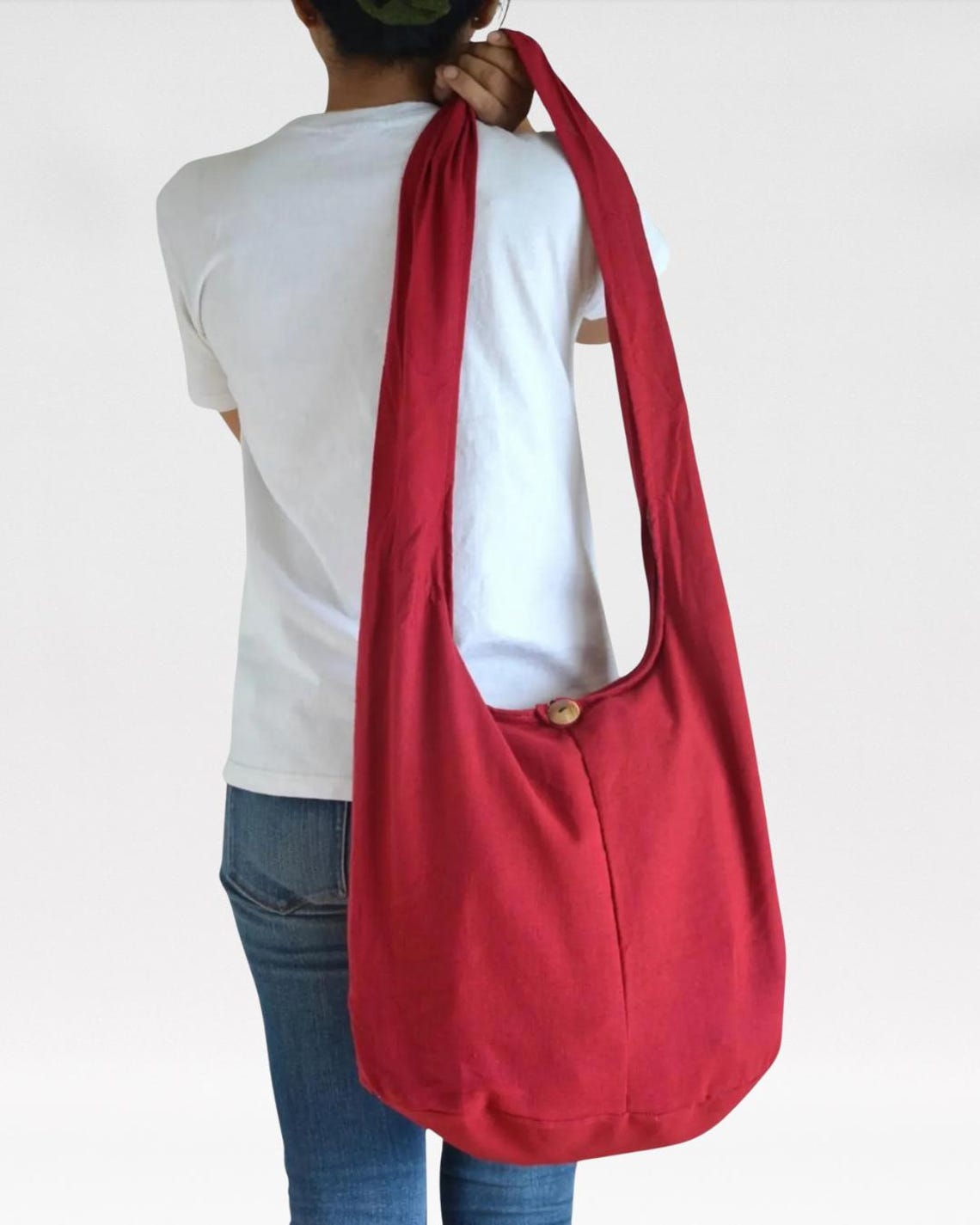 Red Cotton Bag Sling Bag Messenger Bag Crossbody Bag Shoulder Bag ...
