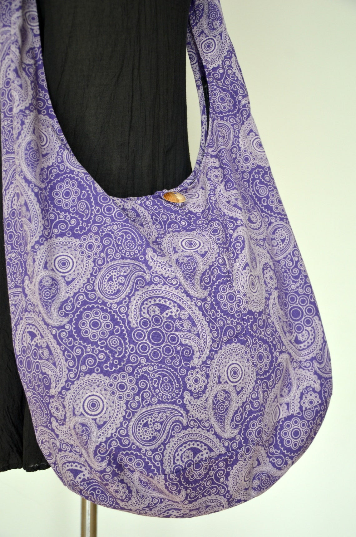 Purple Paisley Cotton Bag Handbags Hippie Bag Hobo Bag Boho | Etsy