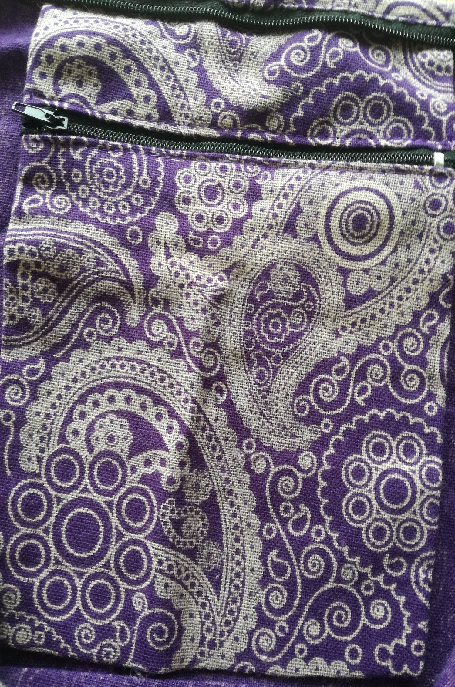 Purple Paisley Cotton Bag Handbags Hippie Bag Hobo Bag Boho | Etsy