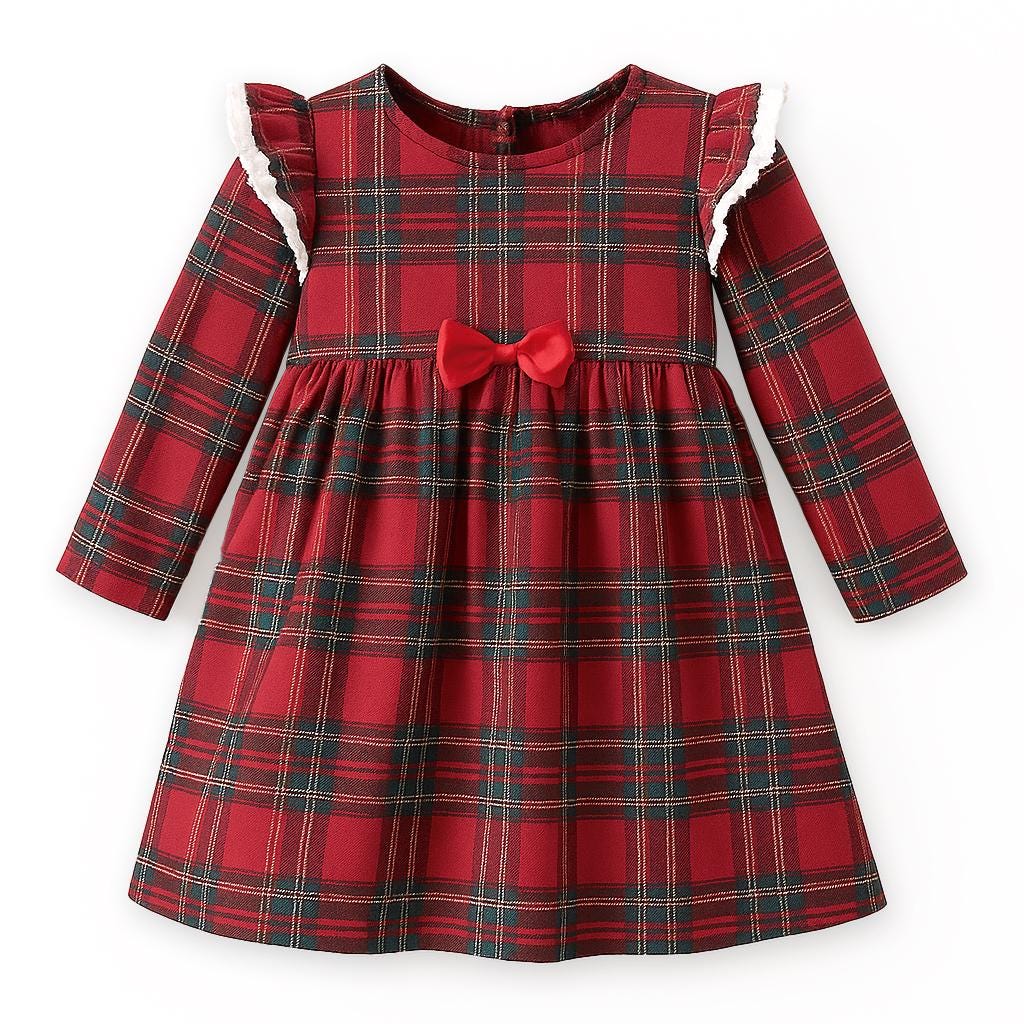 Red Plaid Baby Skirted Bodysuit & Girl Dress | Sibling Matching ...