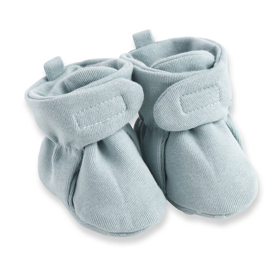 Blue Baby Booties: 100% Cotton Knit Newborn Crib Shoes - Etsy