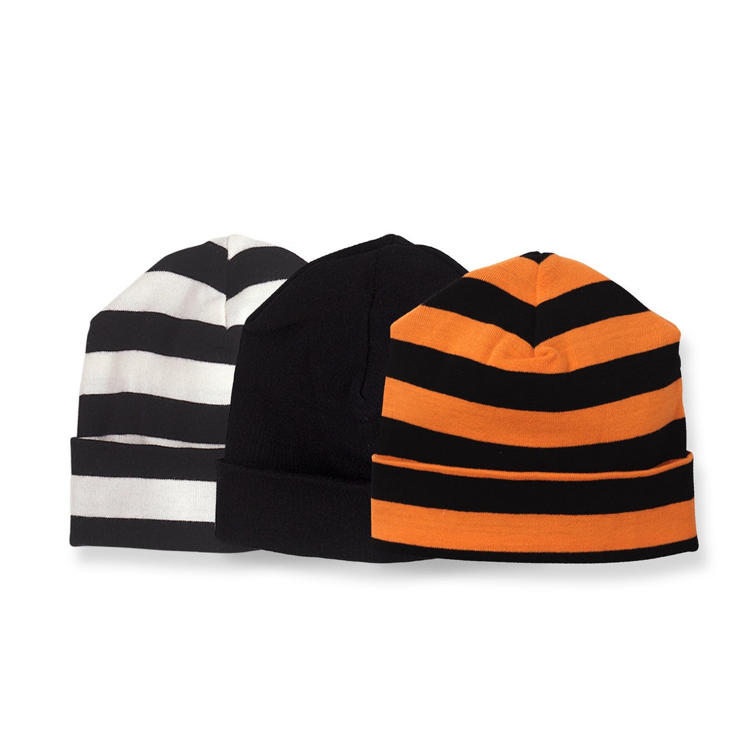 Baby Halloween Hats - Boys Girls Neutral - Black, Orange Striped Hat ...