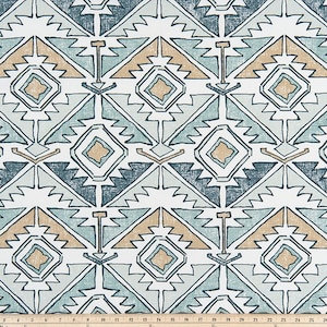 Indigo & Camel Valance.soul Awendela Print Valance. Western or Native ...