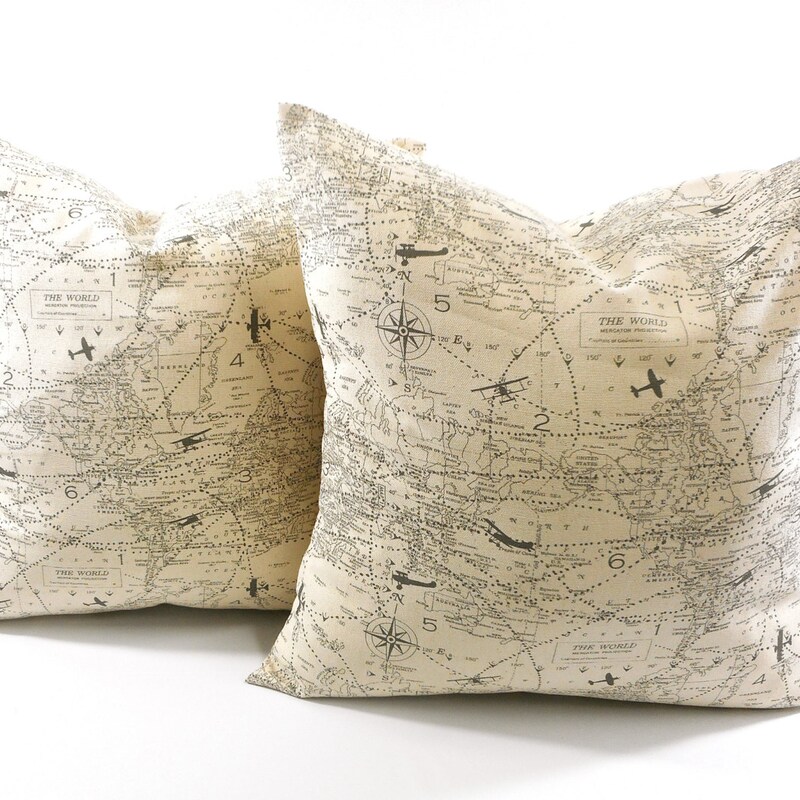 Map Pillow - Etsy