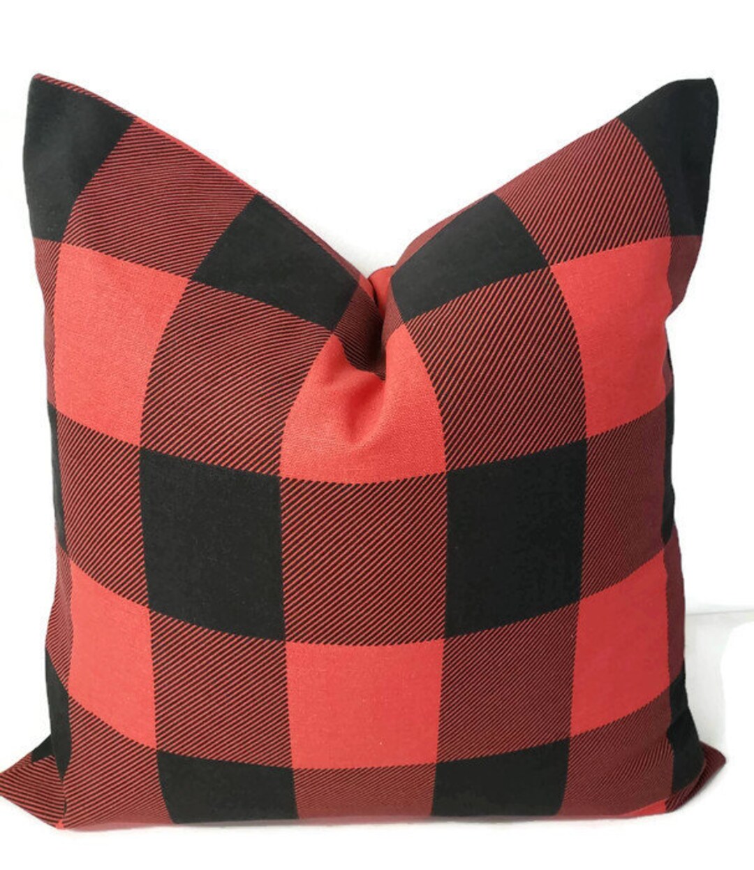 FARMHOUSE DECOR | Buffalo Check | Check Pillow Cover | Black & Red ...