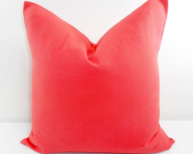 Coral Pillow Cover. Solid Color Pillow Cover. Country Style Pillow Case ...