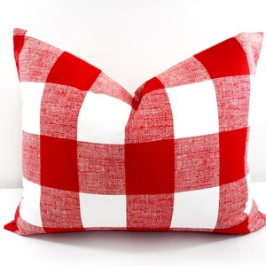 CHRISTMAS Pillow Cover, Red Buffalo Check Pillow, Red Throw Pillow, Red ...