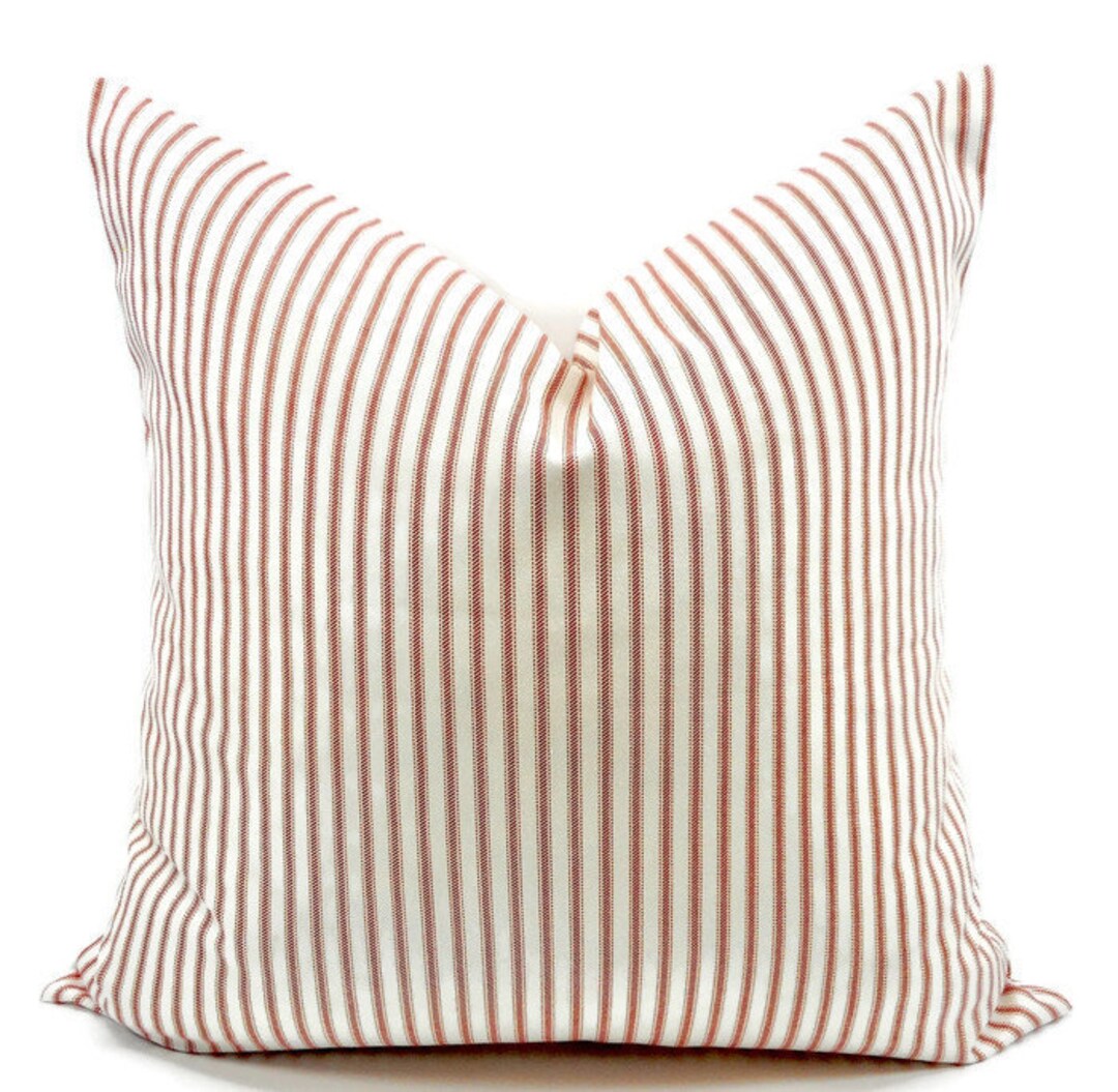 Christmas Pillow.farmhouse DECOR Red Stripe Pillow Cover. Red Classic ...